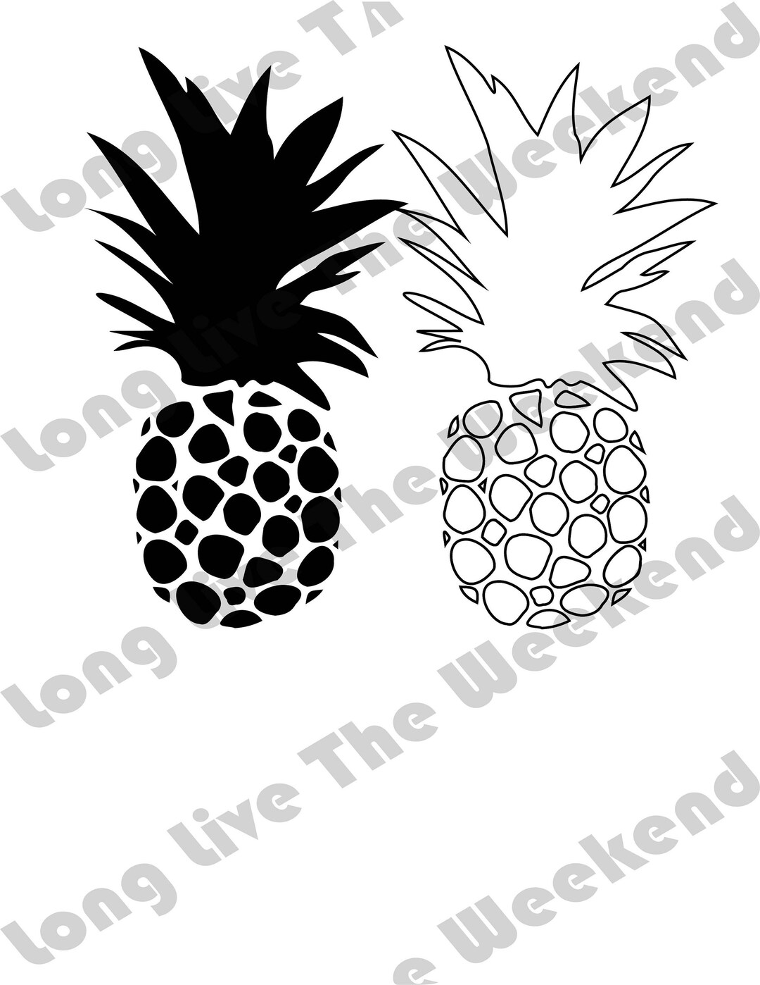 Pineapple SVG, 2 Designs , Pineapple Files for Cricut, Pineapple Cut ...