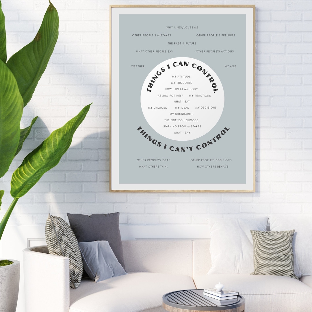 What I Can and Cannot Control Poster Therapy Office Decor Calm Down ...