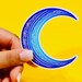 Blue Moon Vinyl Sticker WATERPROOF Moon Sticker Mandala - Etsy
