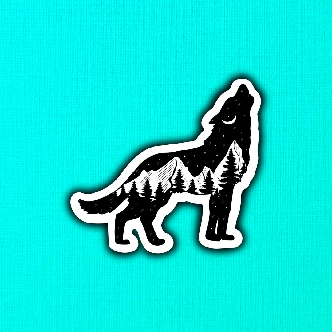 Mini Wolf Mountain Vinyl Sticker WATERPROOF Laptop Sticker Water Bottle ...