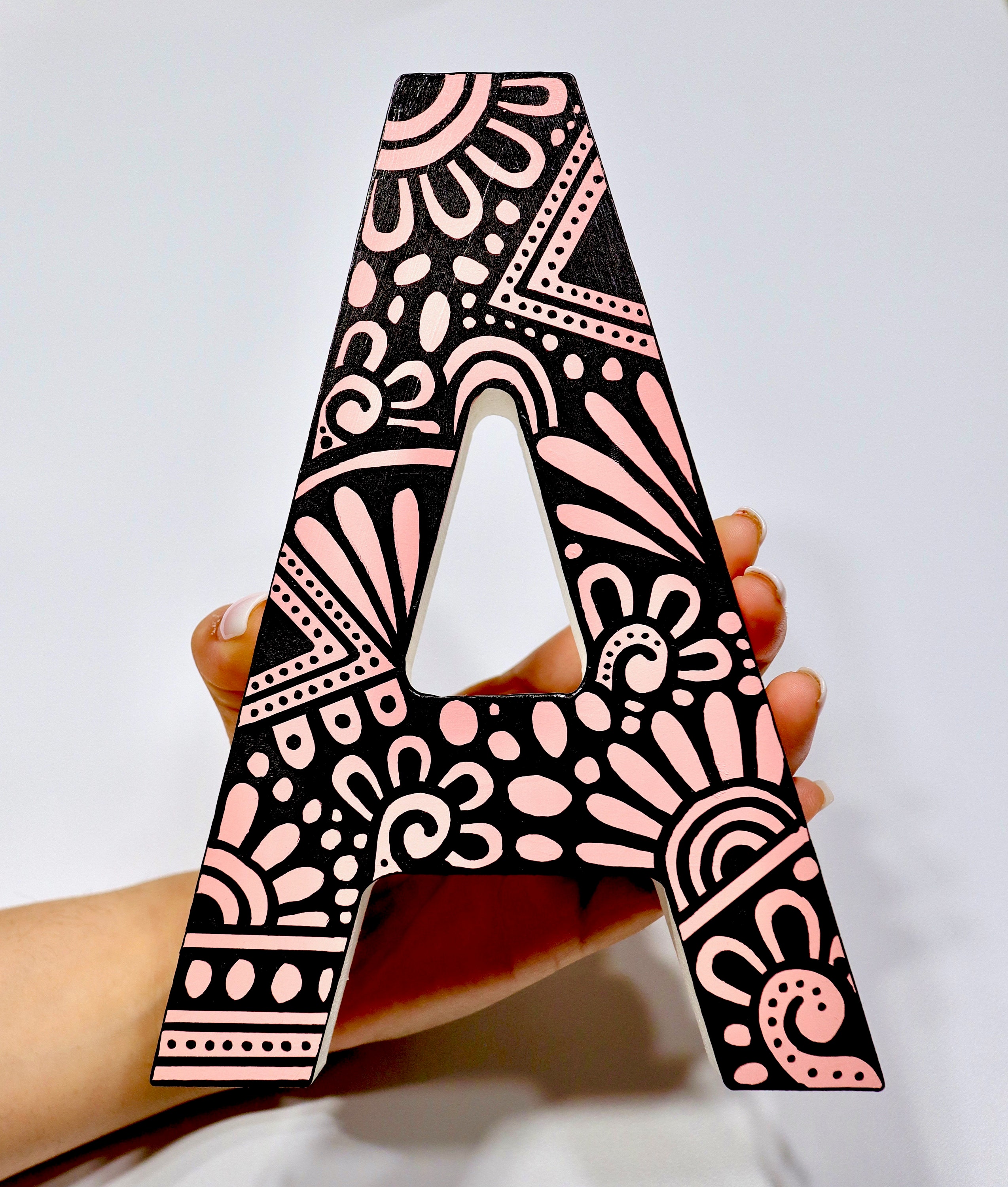 Hand Painted Wooden Letters Zentangle Wooden Letters | Etsy