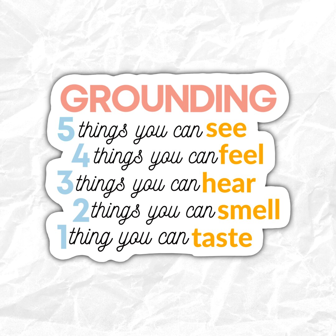 Grounding Technique Vinyl Sticker WATERPROOF Mental Health Sticker ...