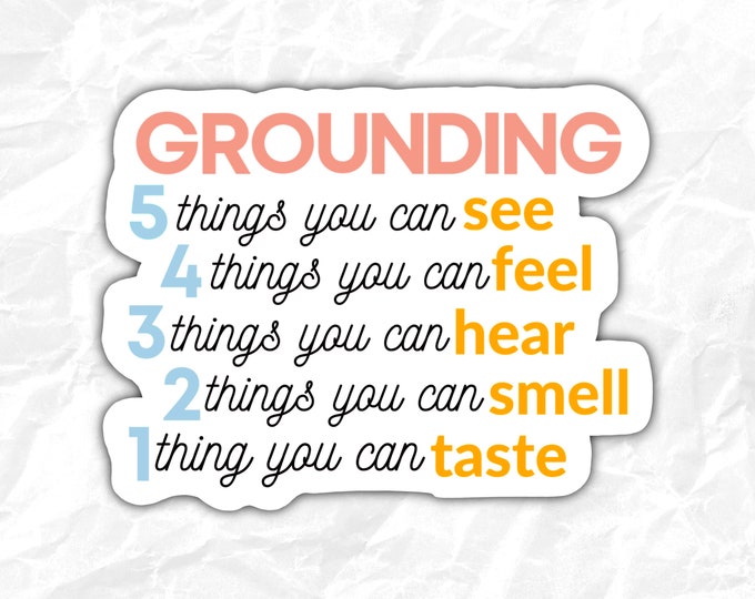 Grounding Technique Vinyl Sticker WATERPROOF Mental Health Sticker ...