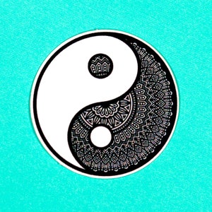 Mini Yin Yang Vinyl Sticker WATERPROOF VINYL STICKER Black - Etsy