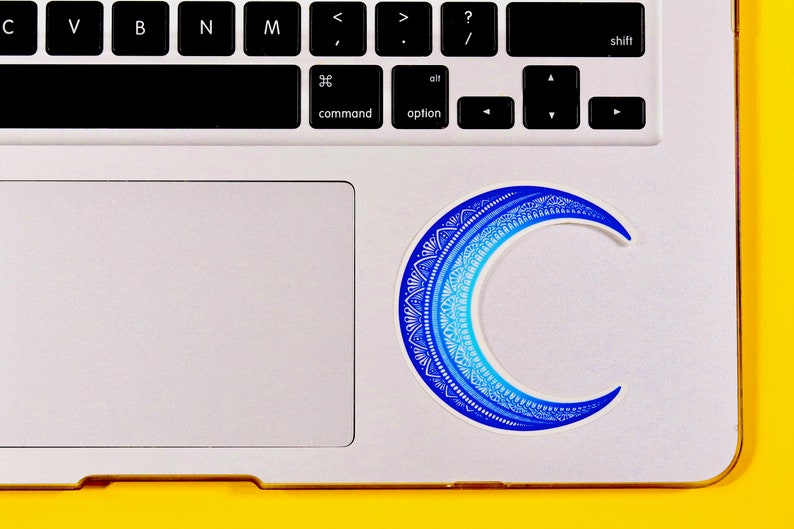 Blue Moon Vinyl Sticker WATERPROOF Moon Sticker Mandala - Etsy
