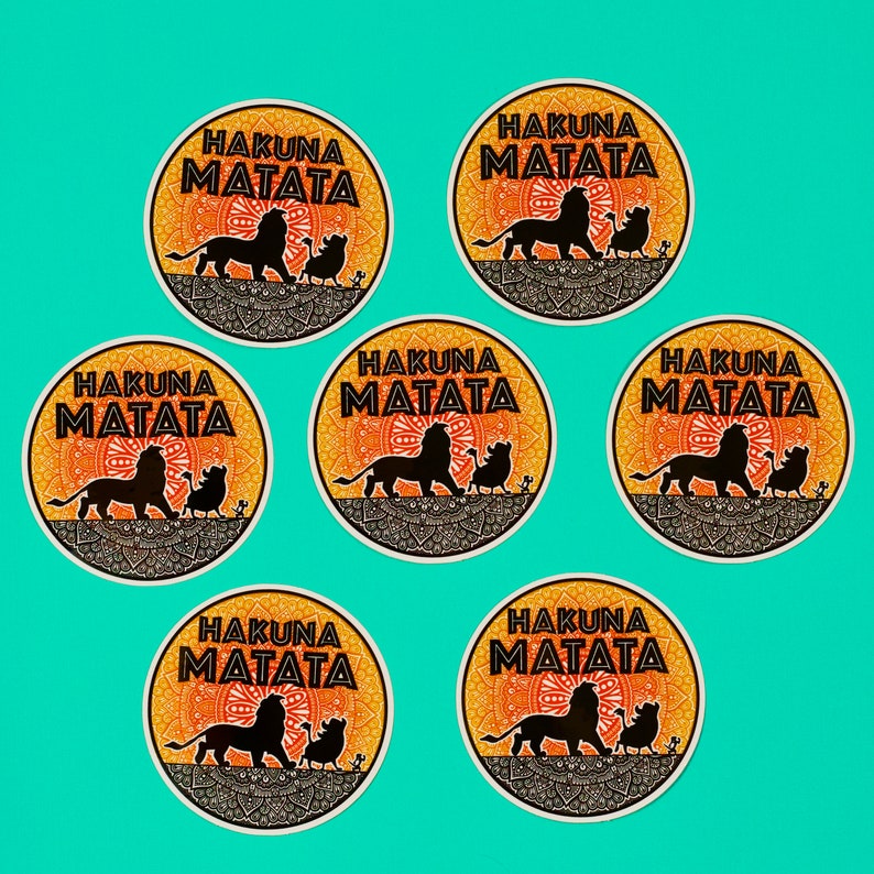 Hakuna Matata Lion King Disney Inspired Vinyl Sticker - Etsy