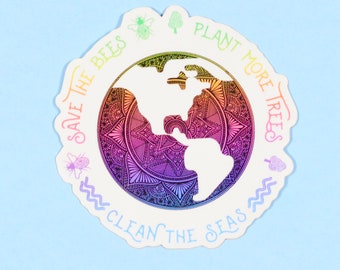 Clean the Seas Plant More Trees Save the Bees Vinyl Sticker - Etsy