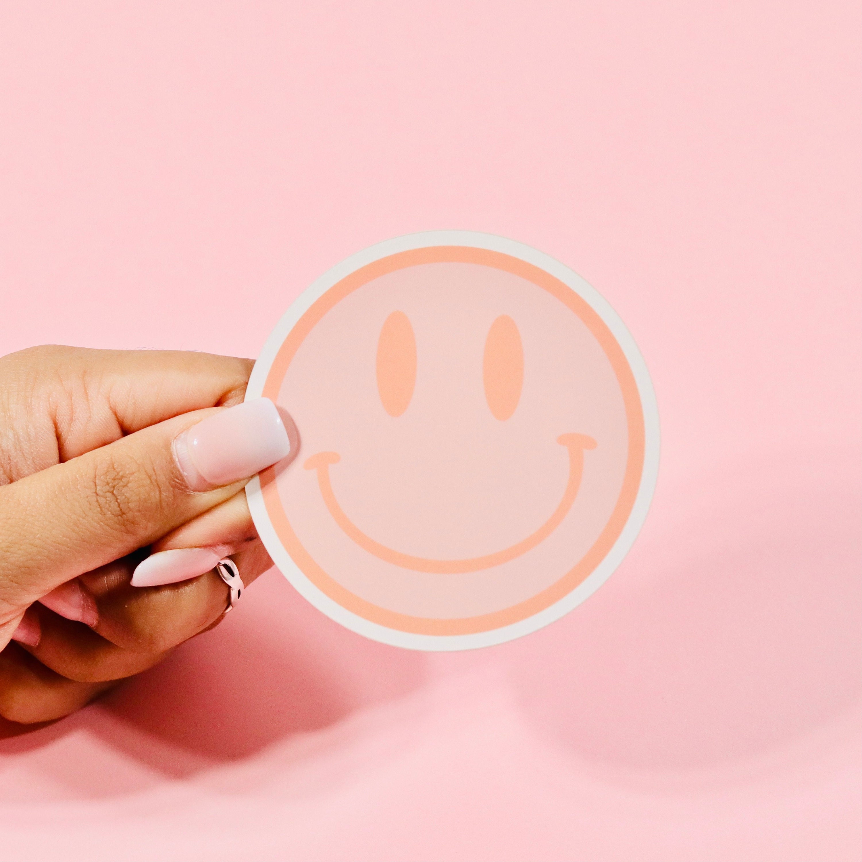 Smiley Face Vinyl Sticker WATERPROOF Trendy Aesthetic | Etsy