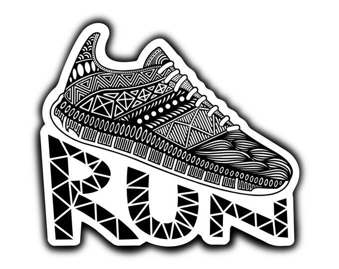 Run Vinyl Sticker WATERPROOF Running Sticker Marathon Sticker Running ...