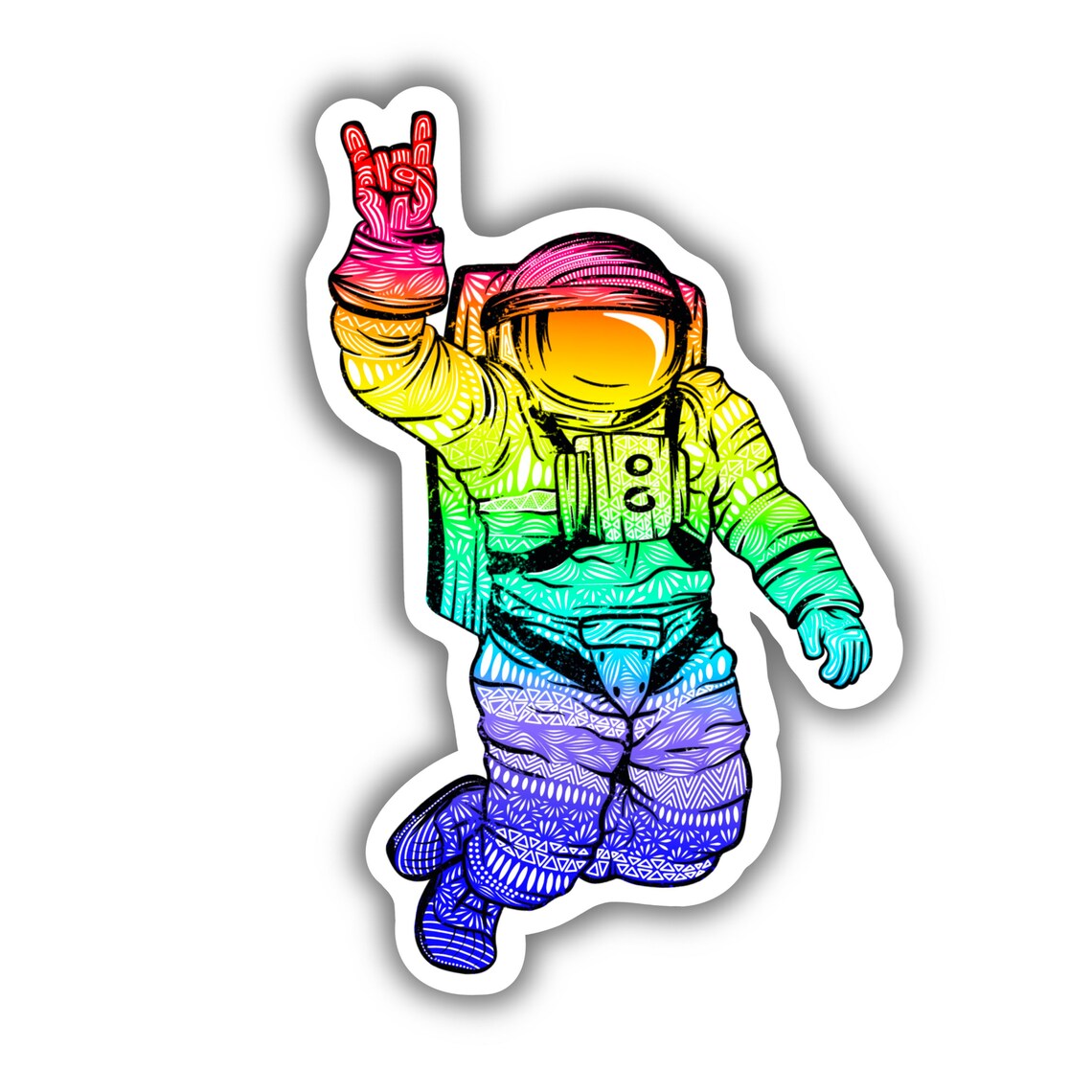 Astronaut Vinyl Sticker WATERPROOF Spaceman Sticker Space - Etsy