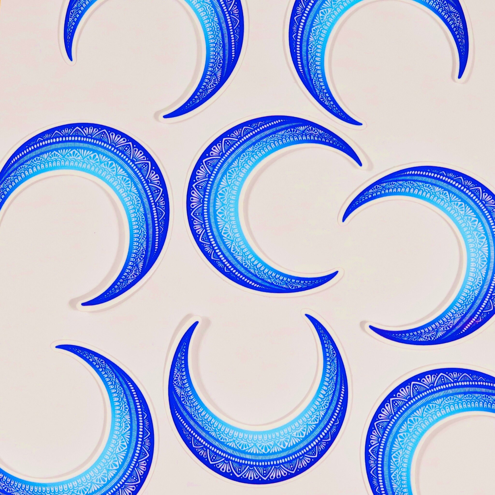 Blue Moon Vinyl Sticker WATERPROOF Moon Sticker Mandala | Etsy