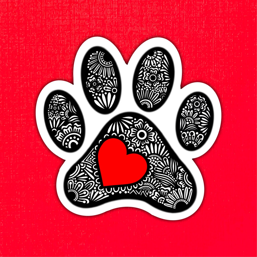 Paw Print Vinyl Sticker WATERPROOF Dog Paw Cat Paw Laptop Decal Water ...