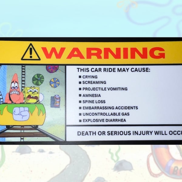 Sun Visor Warning Sticker - Etsy