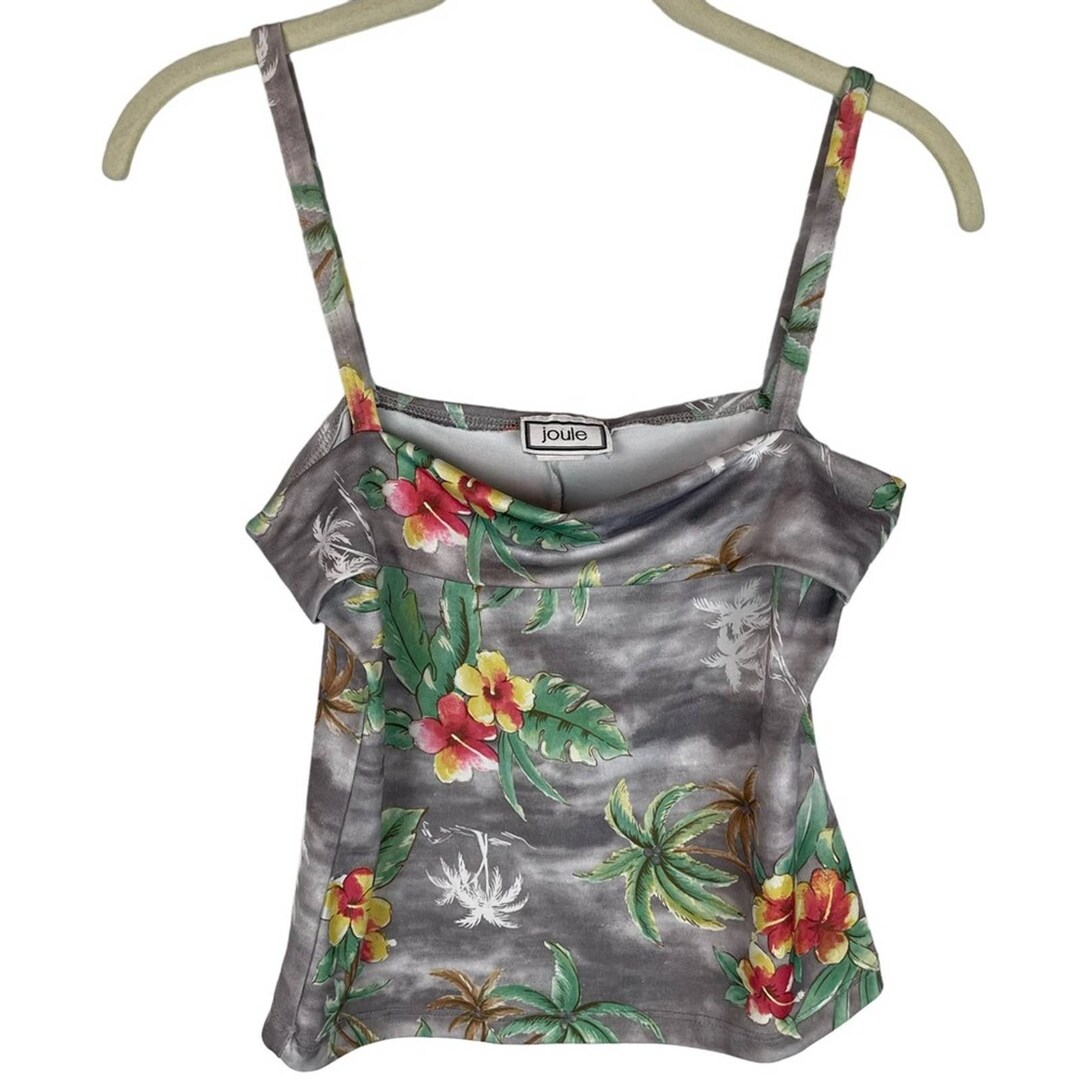 Vintage Tropical Floral Palm Tree Tank Top - Etsy