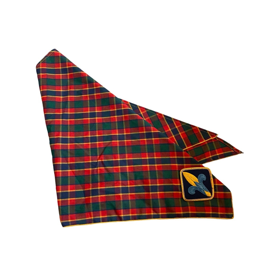 Vintage Boy Scouts Webelos Plaid Neckerchief Patch Yellow/blue With ...