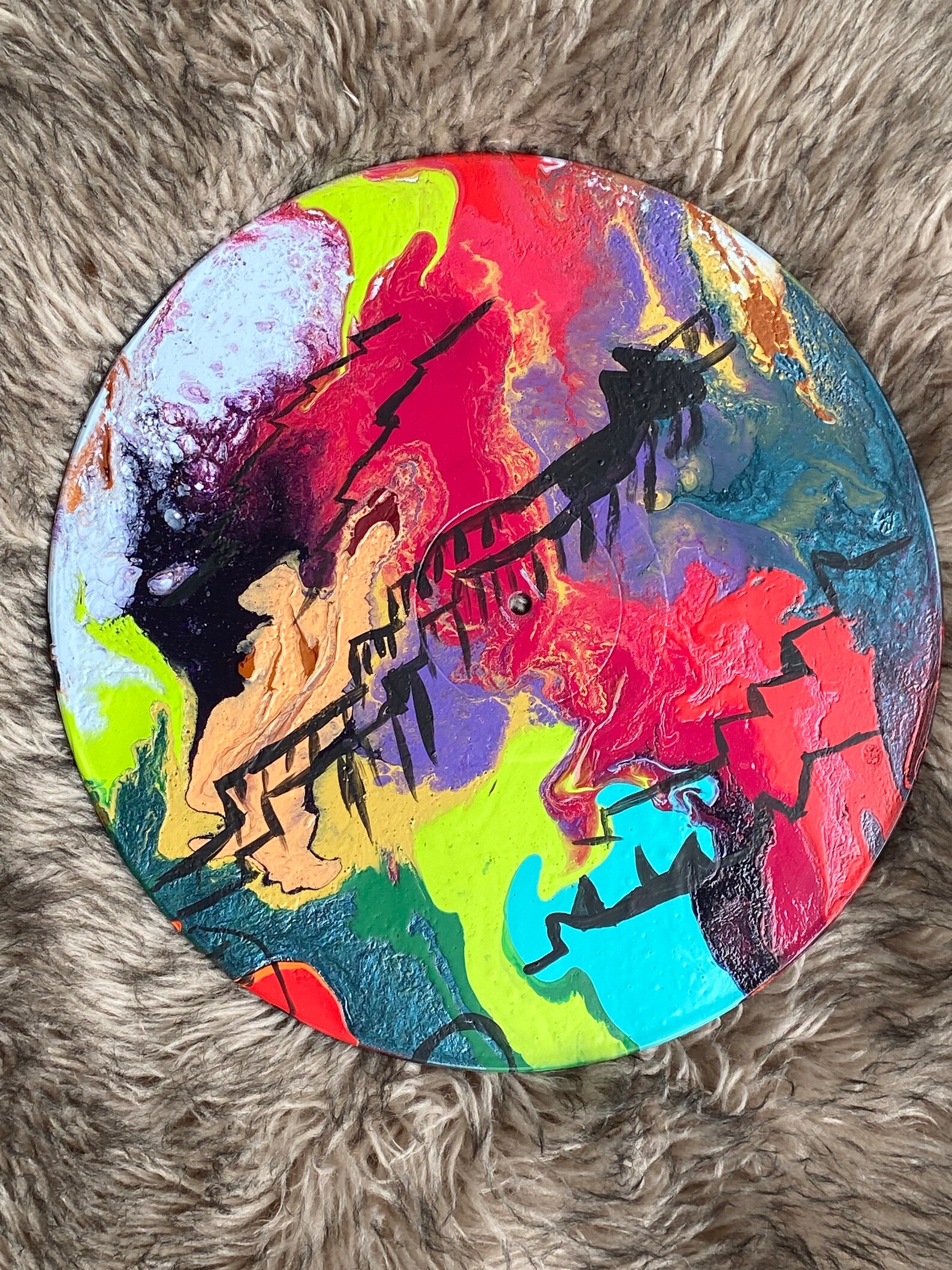 Kid Cudi Inspired INSANO Album Art Kaws Inspired Painted Vinyl Record ...