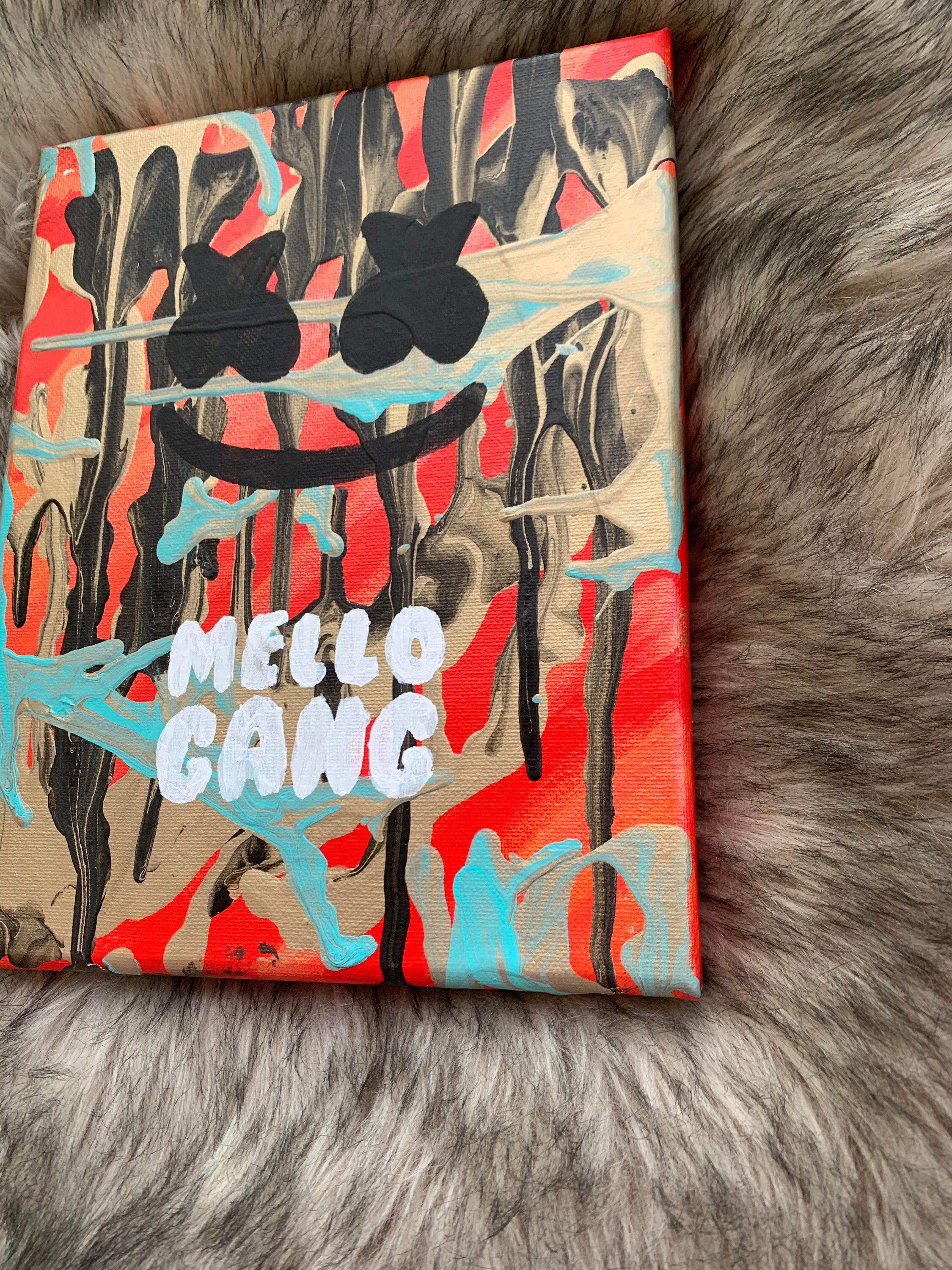 MELLO GANG Inspired MARSHMELLO Drip Painting - Etsy