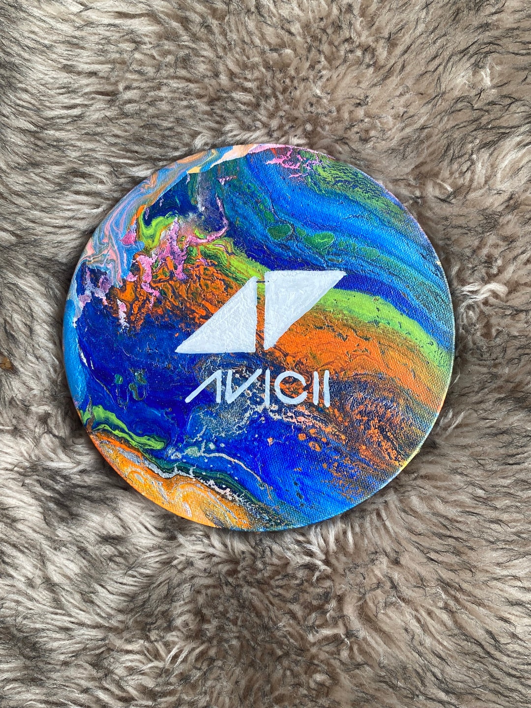 Avicii Inspired Stories Album Art Rave Edm Circle Pour Art Painting - Etsy