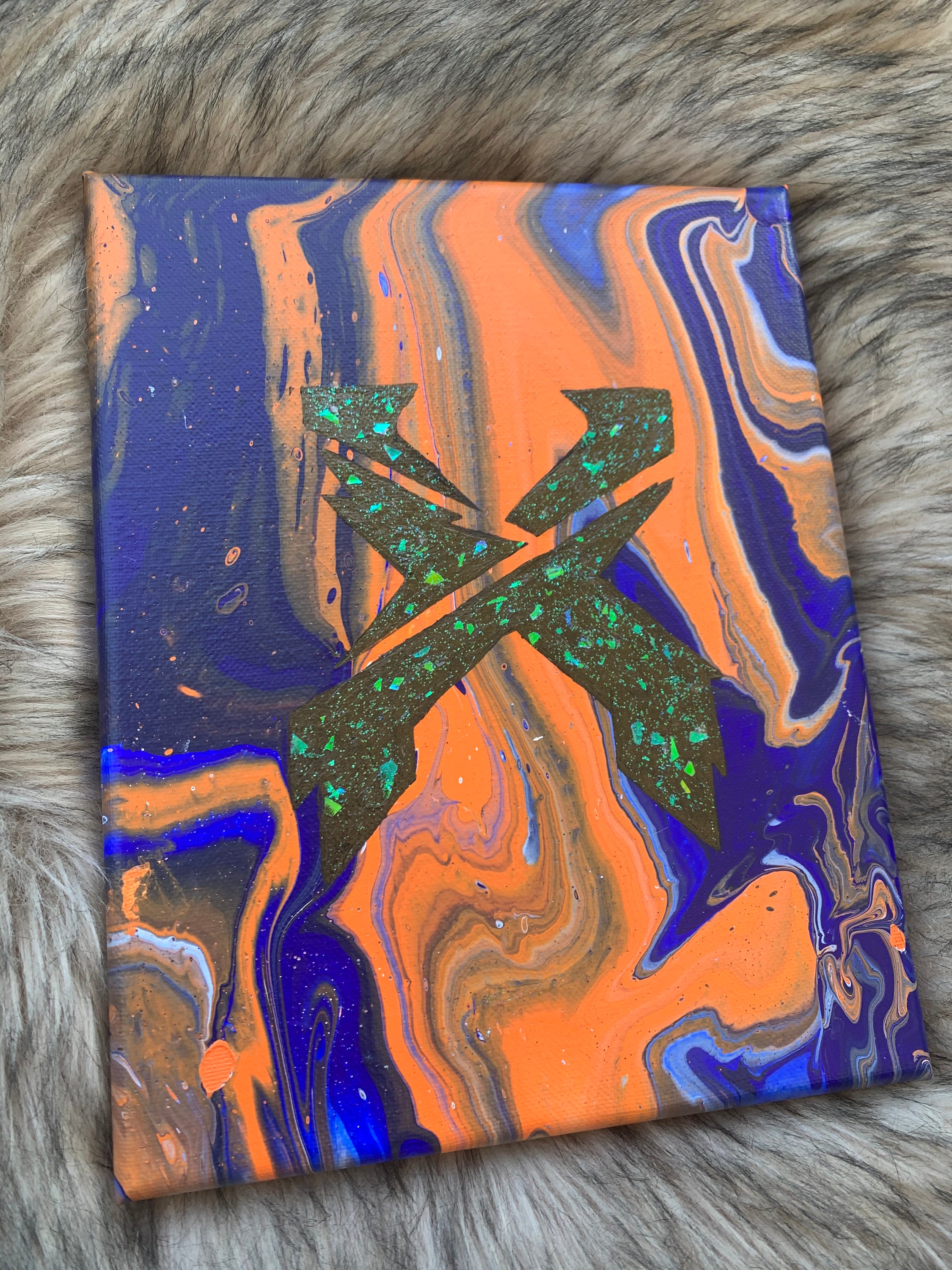 EXCISION LOST LANDS Edm Dj Logo Iridescent Drip Pour Pouring Canvas ...