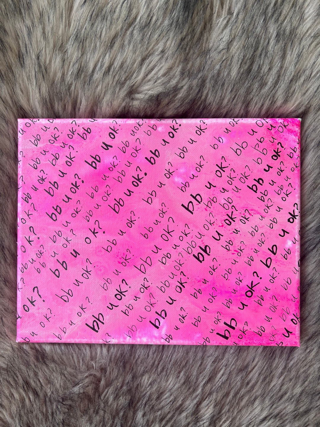 SAN HOLO Inspired Bb U Ok Shades of Pink Pour Art Canvas Painting With ...