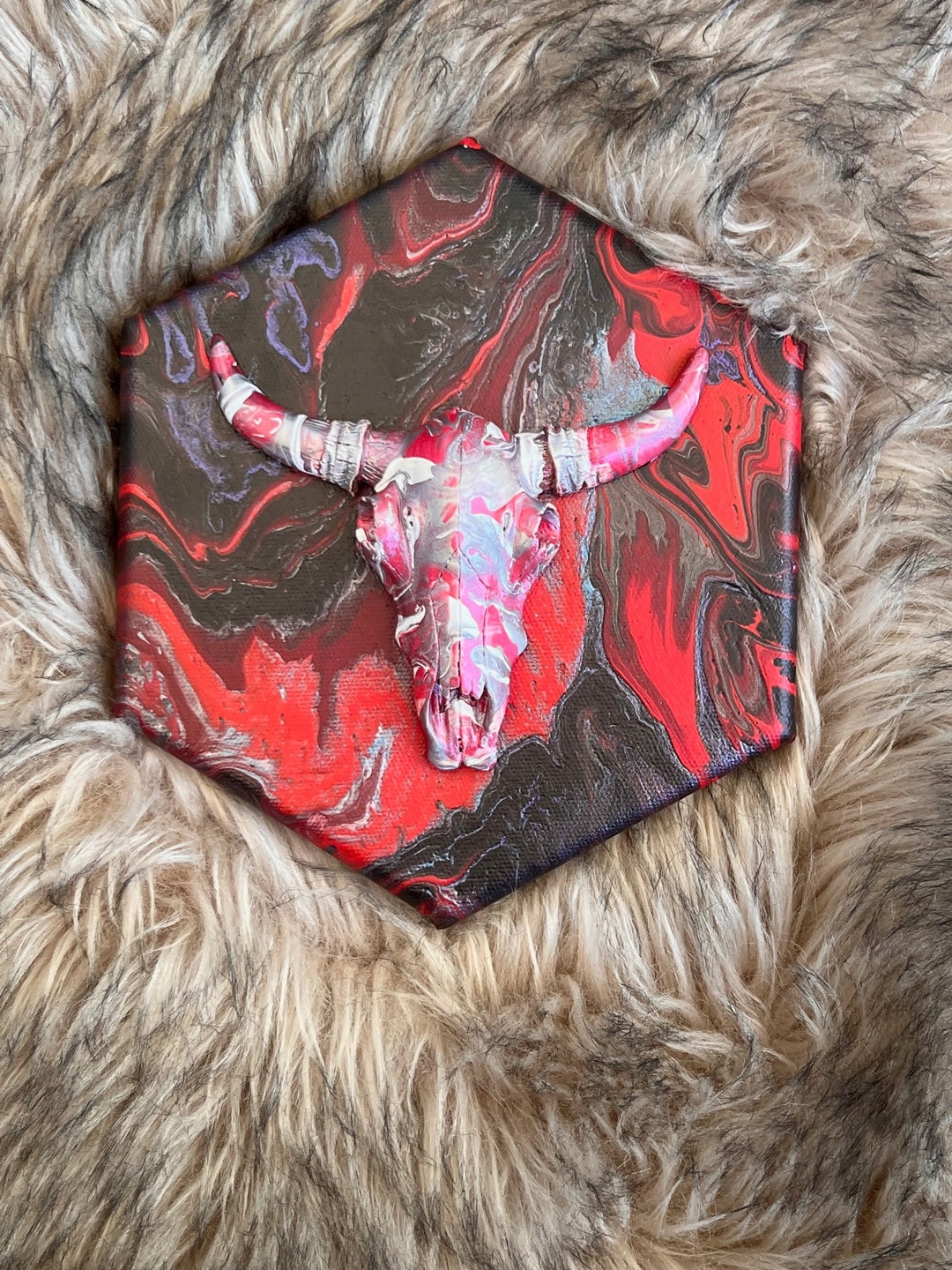 SVDDEN DEATH Voyd Inspired Pentagram Pour Painting Featuring a 3D Red ...