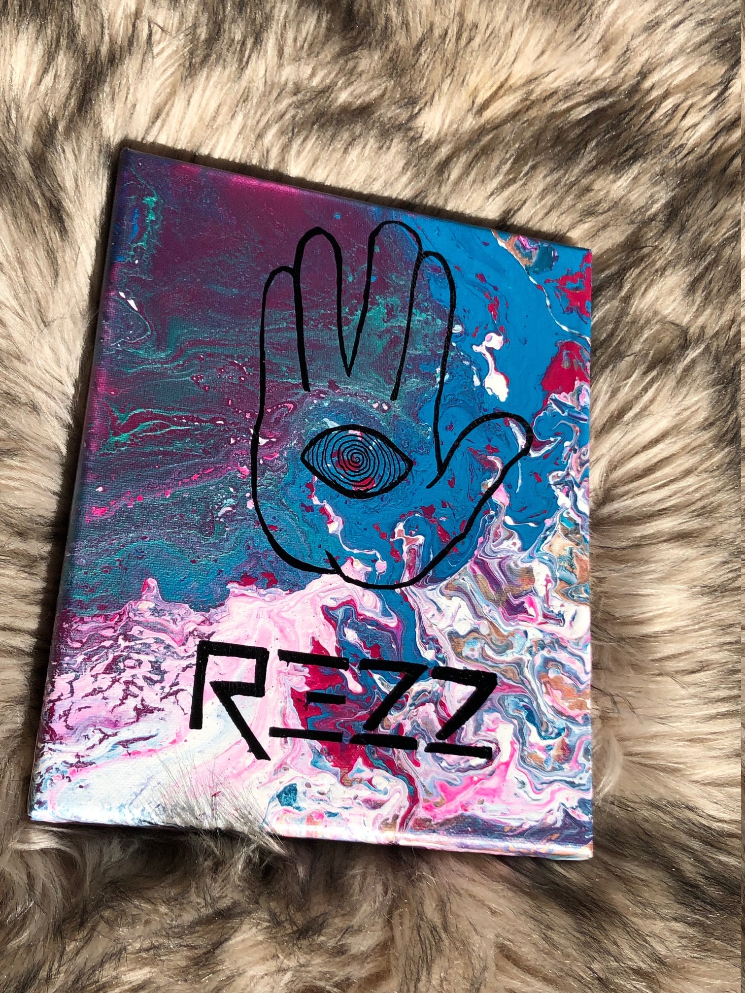 REZZ Inspired Spiral Eye Psychic Hypnosis Hand Palm Metallic - Etsy