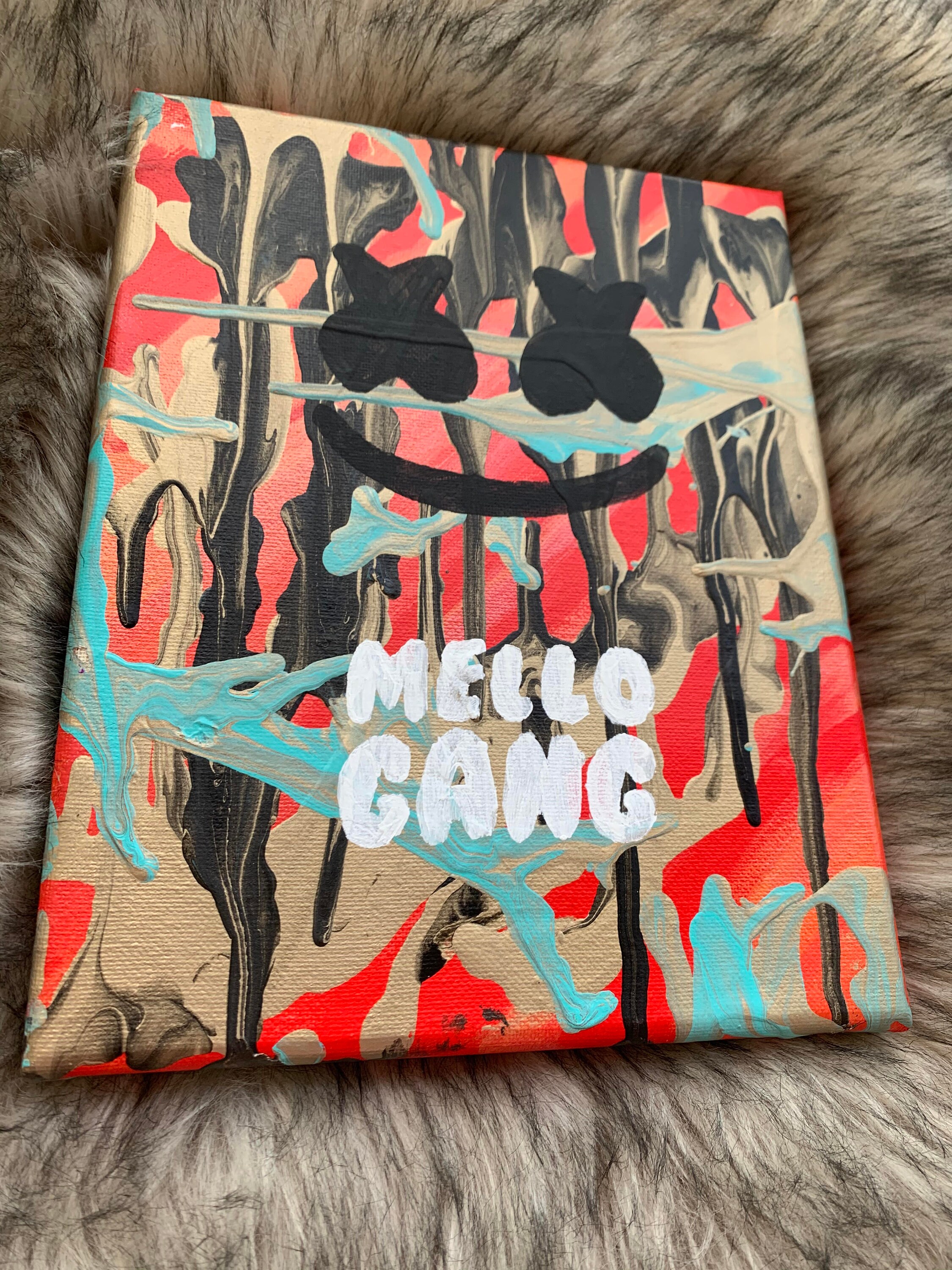 MELLO GANG Inspired MARSHMELLO Drip Painting - Etsy
