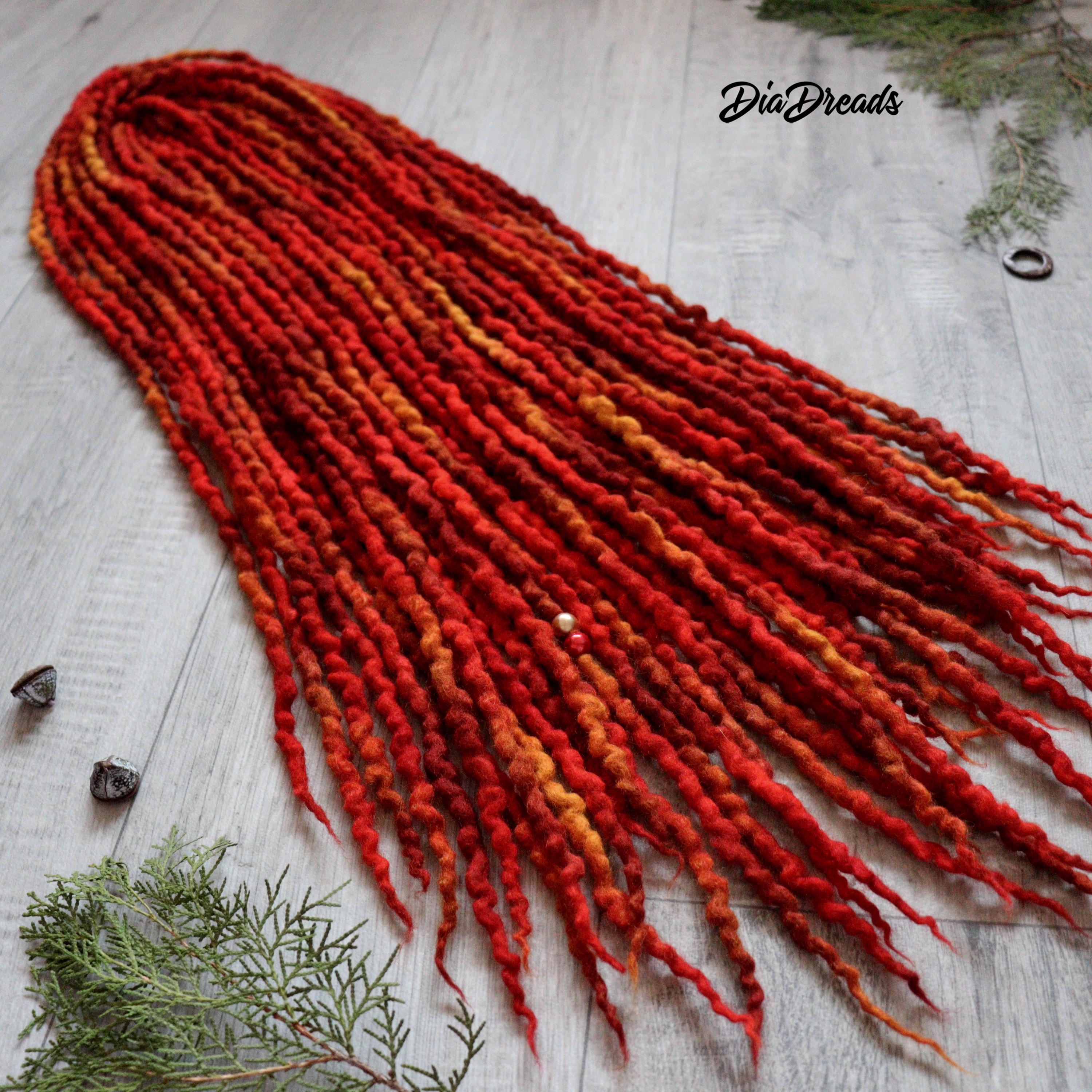 Wavy Wool Dreads DE - PHOENIX Short Medium Long Dreadlocks Double Ended ...