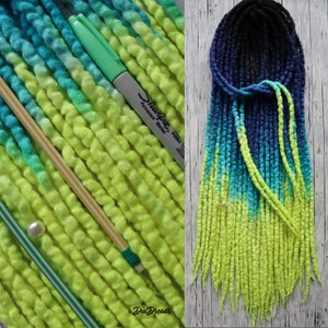 Wool Dreads DE Uv Reactive TROPICAL STORM Wool Dreadlocks Double Ended ...