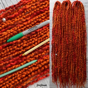 Thin DE Wool Dreads Mix Ginger Orange Phoenix Wool Dreadlocks Double ...