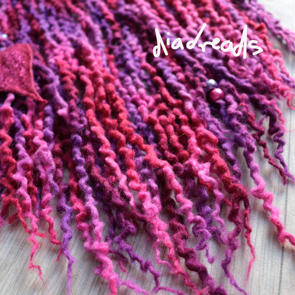 Micro Thin DE Wool Dreads ROSES Darkened Roots Wool Dreadlocks Double ...