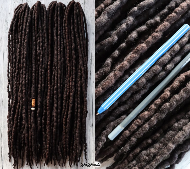 Wool Dreads DARK Brown: DE Wool Dreadlocks Dreads Double Ended up to ...