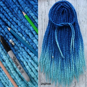 Wool Dreads De UV Reactive ICE BLUE Wool Dreadlocks Double Ended Full ...