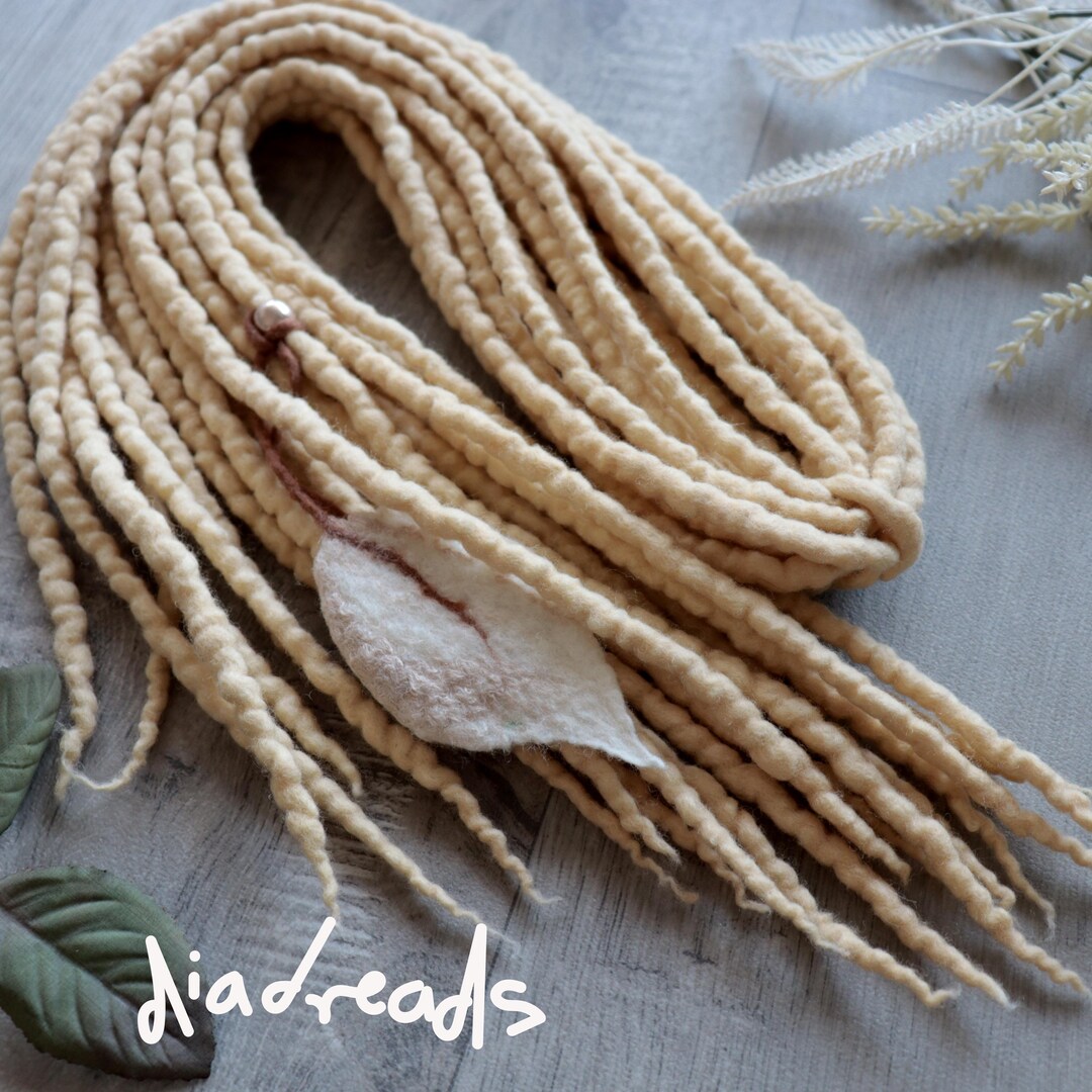Wool Dreads DE SUNNY Blonde Merino Wool Dreadlocks Double Ended Full ...