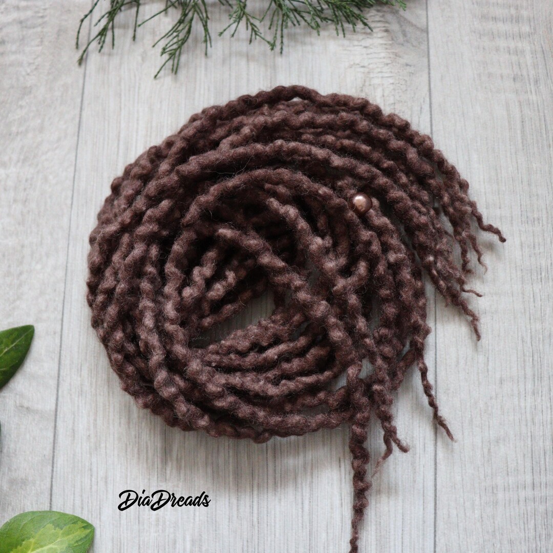 Thin Dreads ASH BROWN DE Micro Wool Dreadlocks Double Ended Full Set ...