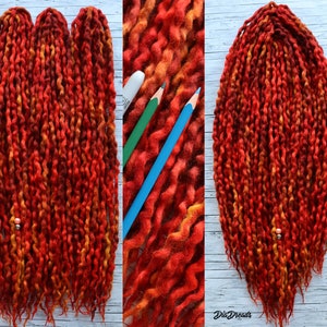 Wavy Wool Dreads DE - PHOENIX Short Medium Long Dreadlocks Double Ended ...