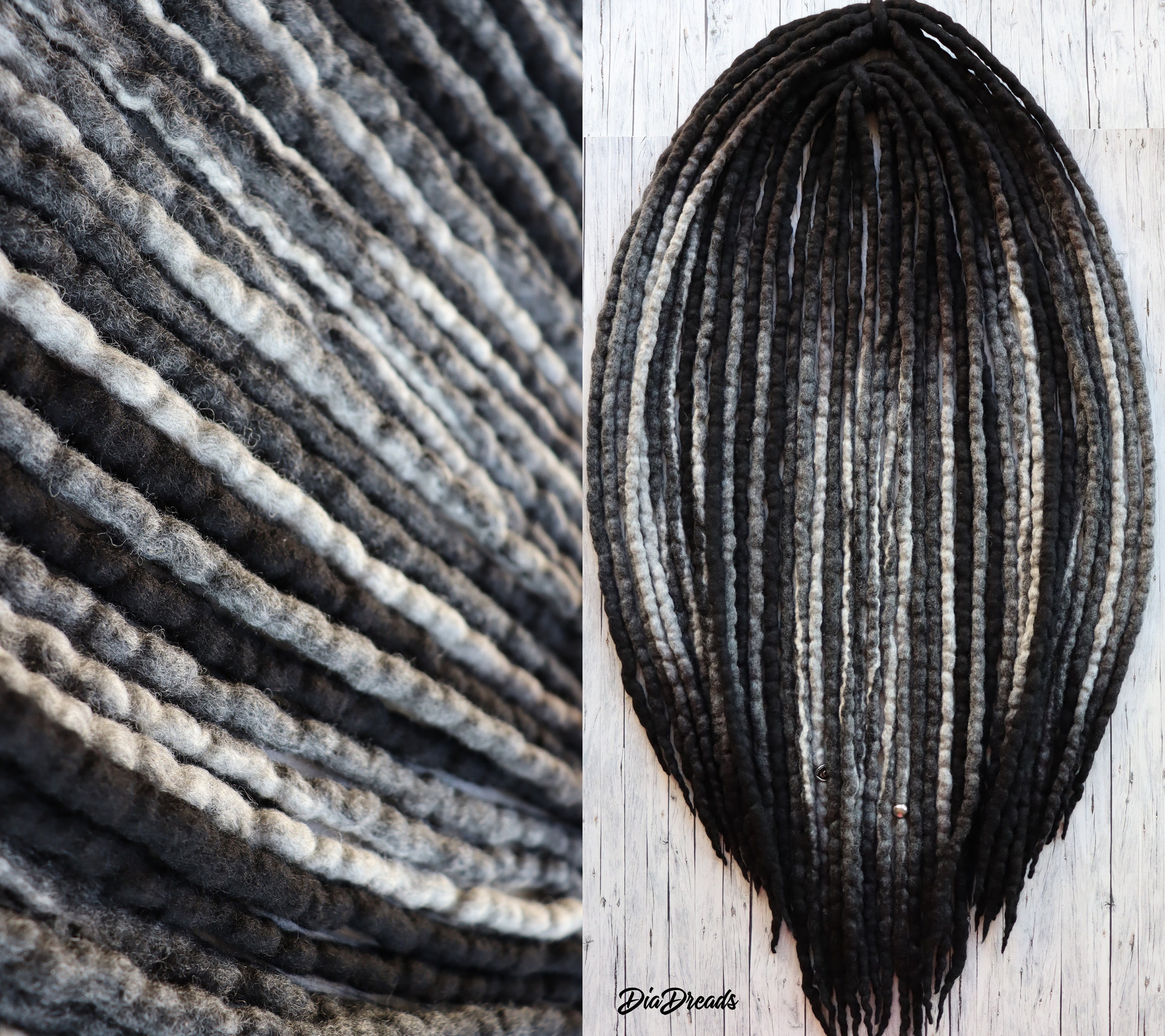 Wool Dreads Full Set BLACK ONYX DE Wool Dreadlocks Dreads - Etsy