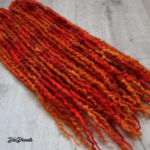 Thin DE Wool Dreads Mix Ginger Orange Phoenix Wool Dreadlocks Double ...