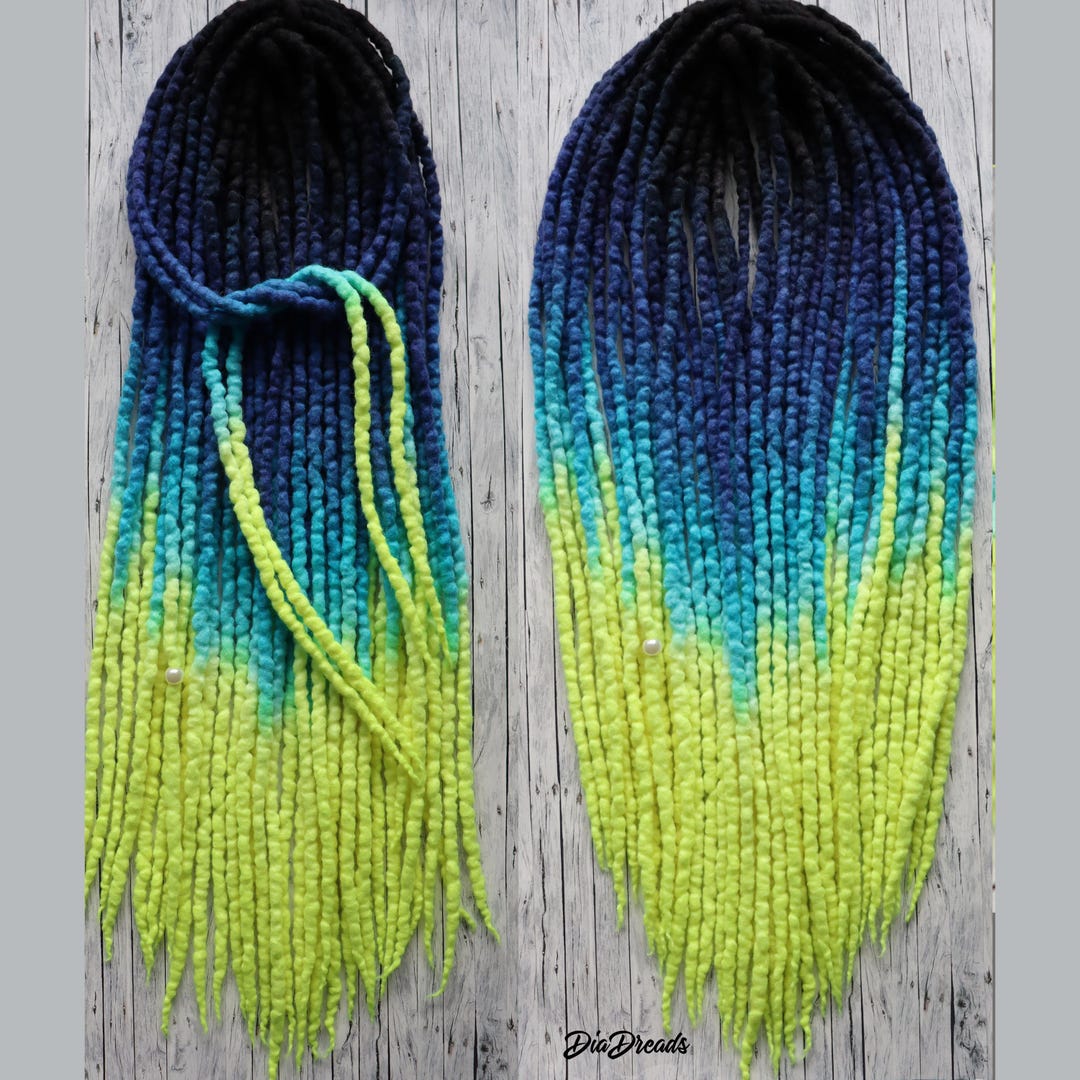 Wool Dreads DE Uv Reactive TROPICAL STORM Wool Dreadlocks Double Ended ...