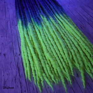 Wool Dreads DE Uv Reactive TROPICAL STORM Wool Dreadlocks Double Ended ...