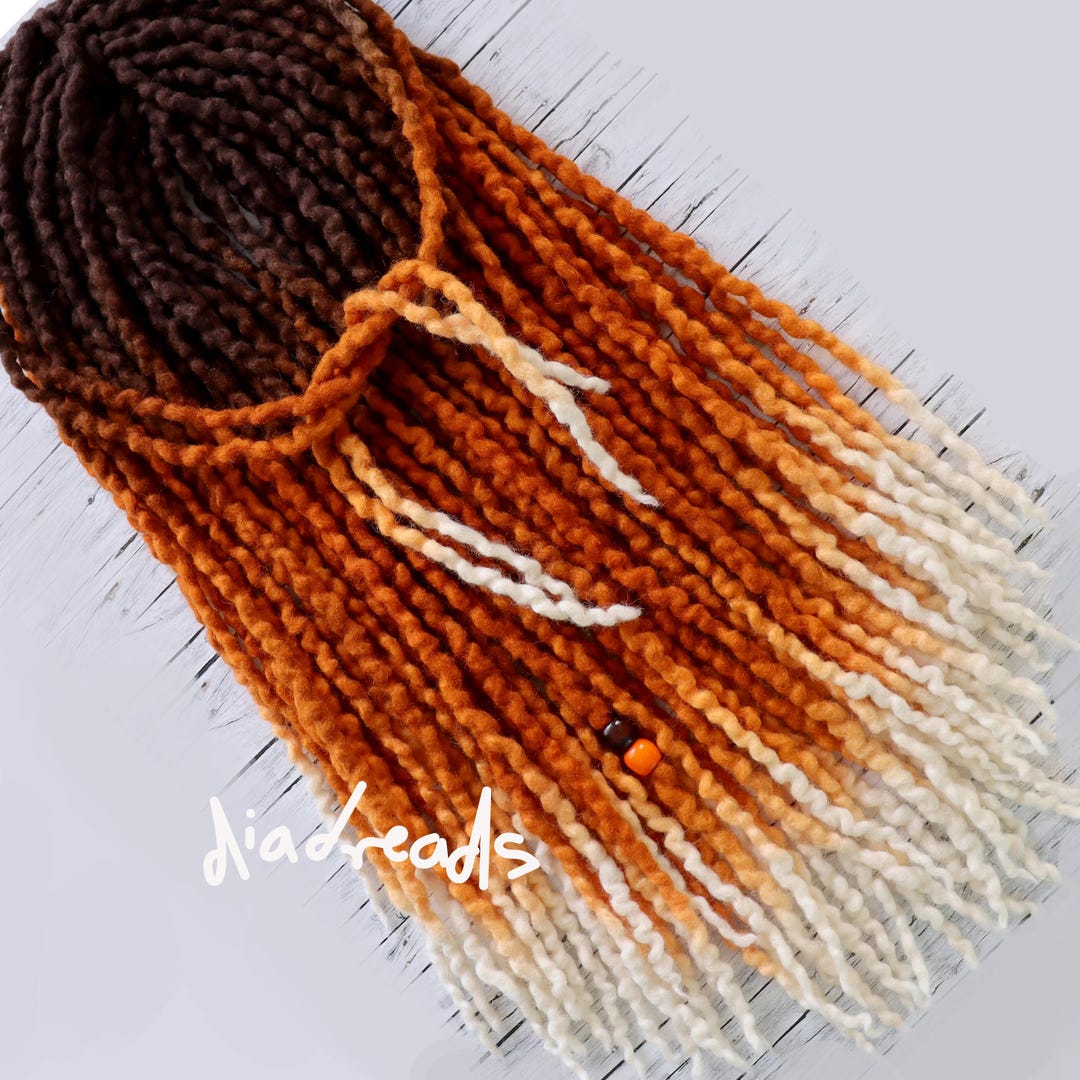 Thin Dreads Dark FOXY Auburn Brown Ginger DE Micro Wool Dreadlocks ...