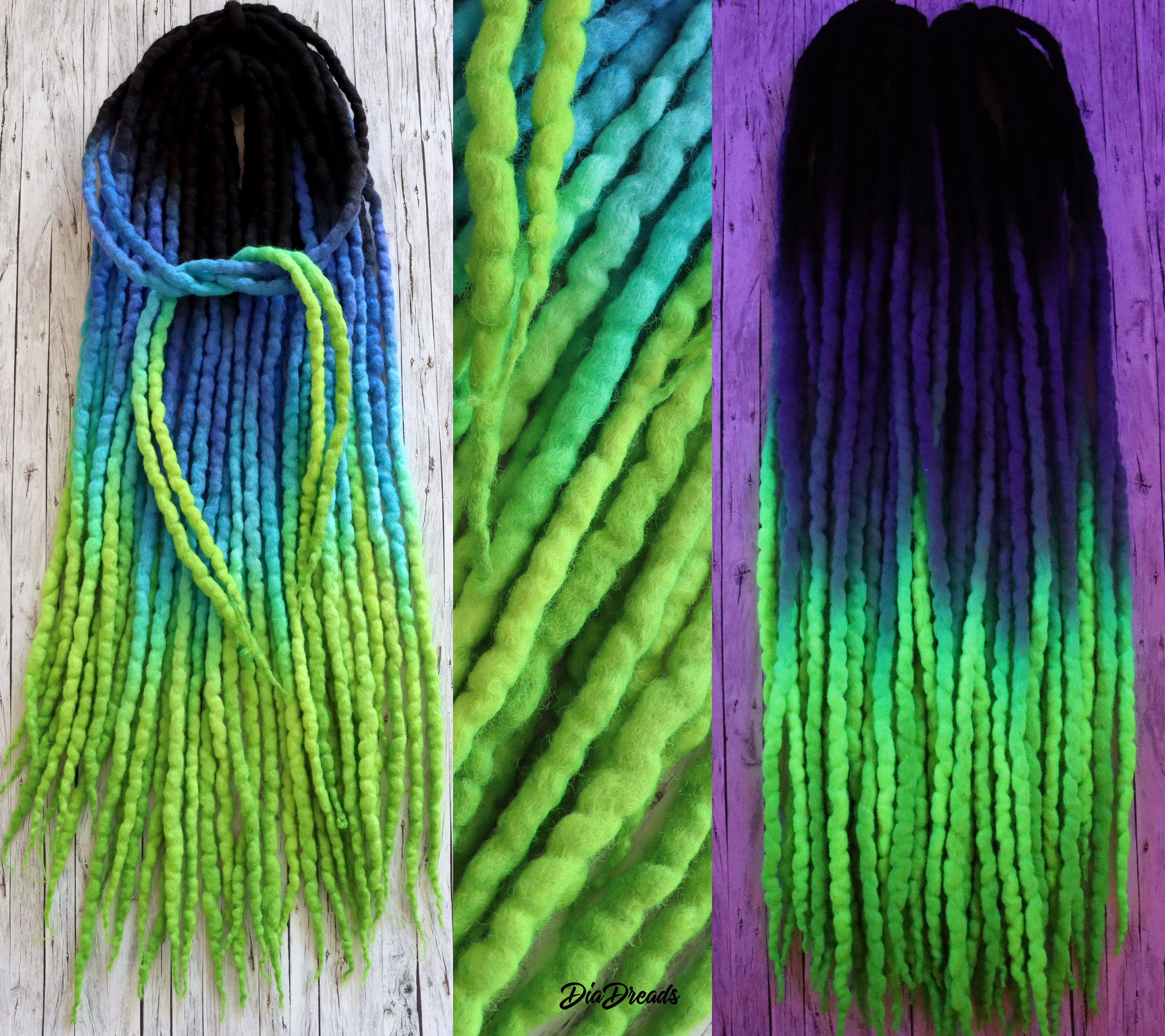Dread Tips With Neon Green