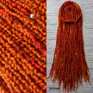 Thin DE Wool Dreads Mix Ginger Orange Phoenix Wool Dreadlocks Double ...