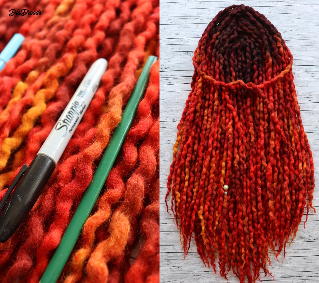 Wavy Wool Dreads DE PHOENIX Dark Roots black on Request Dreadlocks ...