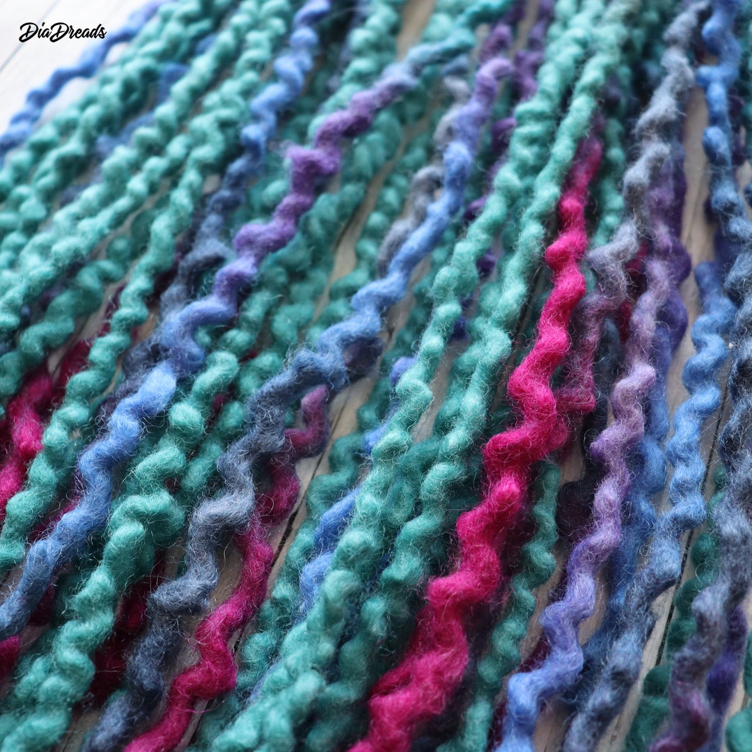 Thin DE Wool Dreads COOL Glamour Wool Dreadlocks Double Ended Full Set ...