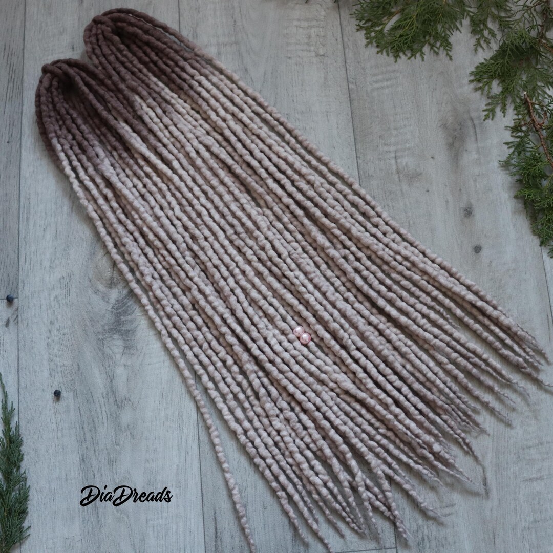 Wool Dreads Full Set ASH DE Wool Dreadlocks Dreads Double Ended Natural ...