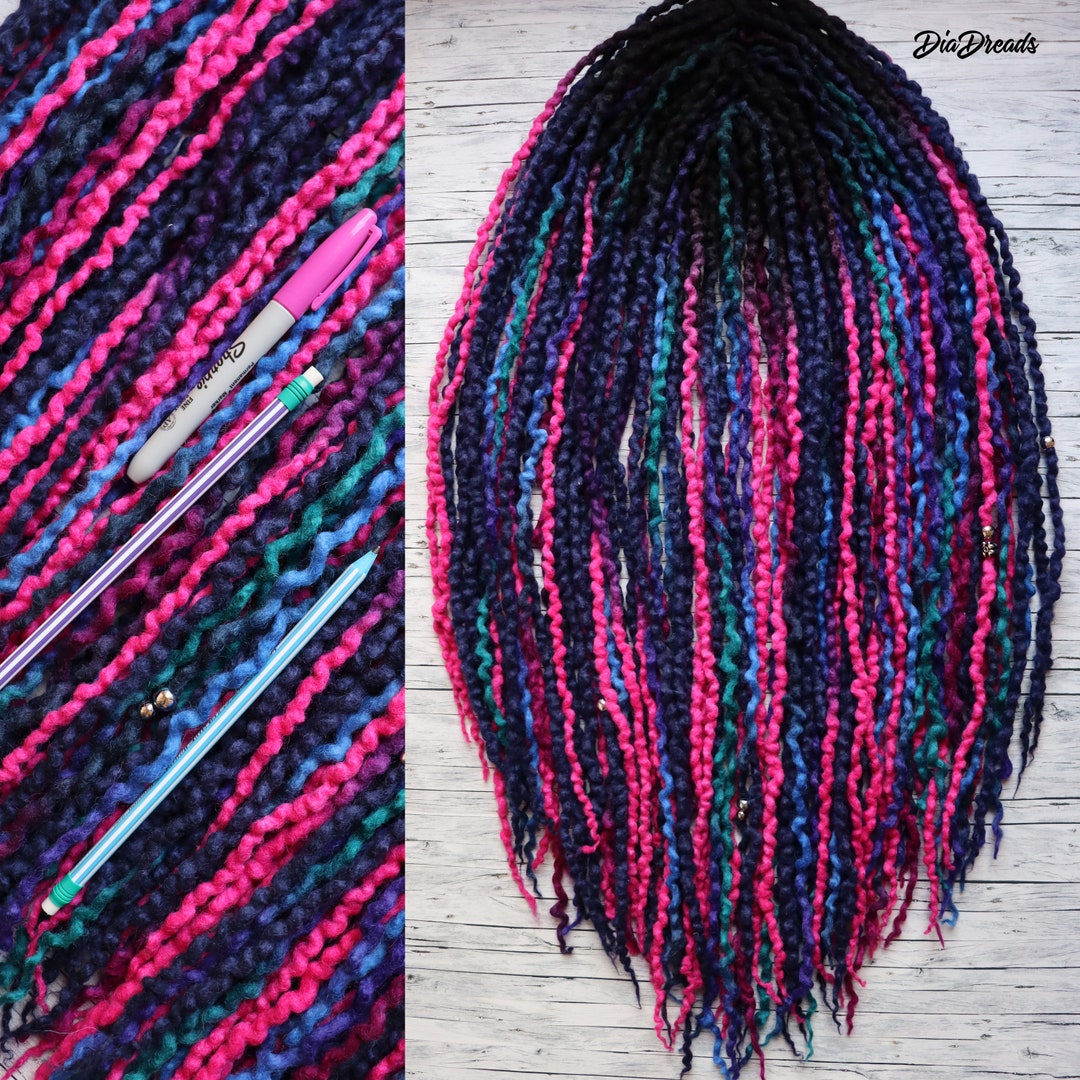 21-24 Wavy Dreads DE Micro Wool Dreadlocks Double Ended SUPERNOVA 15 De ...
