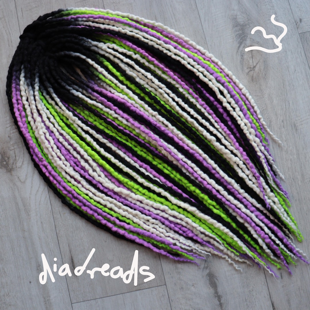 Wavy Wool Dreads Halloween GHOST 15-60 Pcs 12-28 in DE Dreadlocks ...
