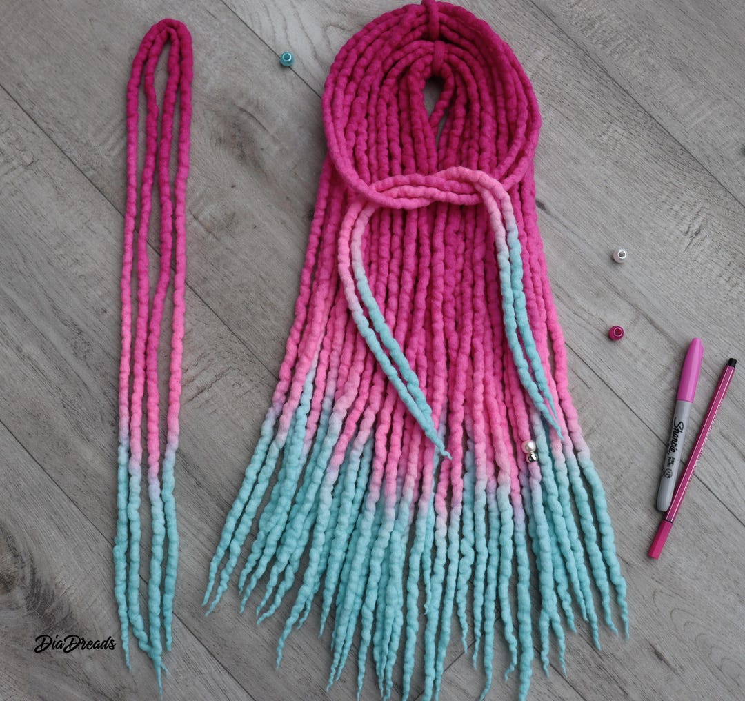 15/20 DE 20 Wool Dreads De Uv Reactive SEA FLOWER Wool Dreadlocks ...