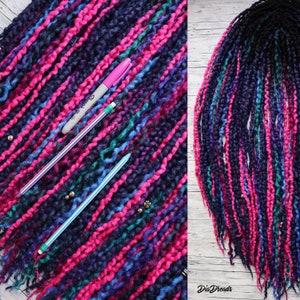 21-24" Wavy Dreads DE Micro Wool Dreadlocks Double Ended SUPERNOVA 15 ...